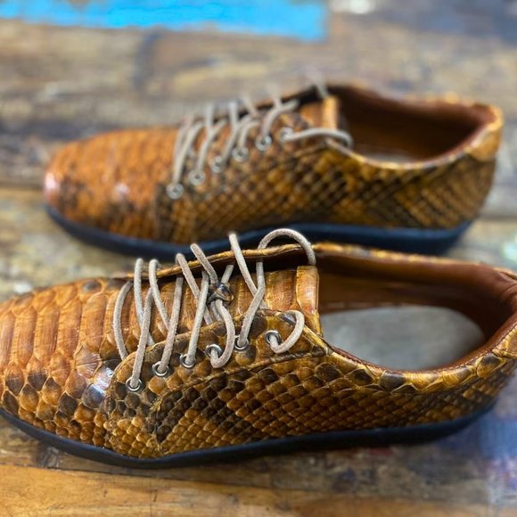 Custom Made | Shoes | Real Snake Skin Sneakers Casual Walking Shoes ...